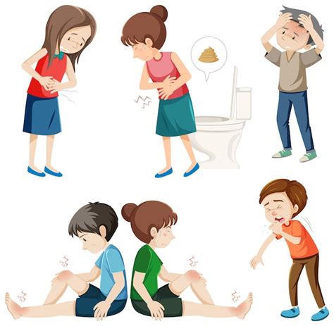 Conjunto De Personas Enfermas Vector Gratis