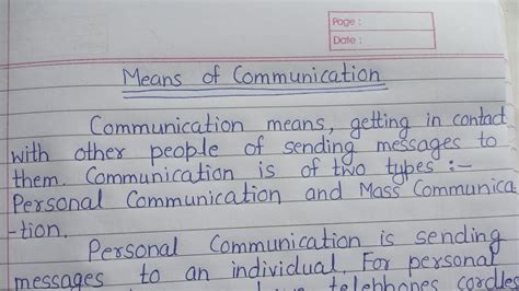 Write An Essay On Means Of Communication In English Essay On Means Of