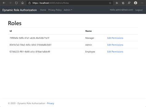 Mvc Net Core Dynamic Role Based Authorization Codeproject