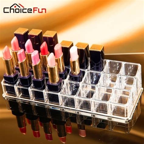 24 Lipstick Holder Display Stand Clear Acrylic Cosmetic Organizer