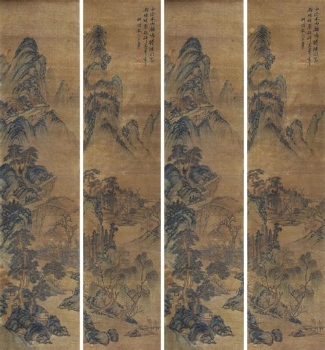王翚 山水四条屏嘉盛轩德 2015（辽阳）春季大型拍卖会嘉盛轩德拍品价格图片拍卖专场拍卖会预展拍卖会结果卓克拍卖频道