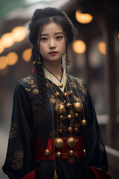 Chinese Girl In Traditional Chinese Dress By Ai Mademasterpieces On