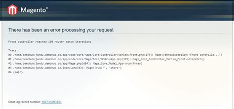 Magento Error Front Controller Reached 100 Router Match Iterations