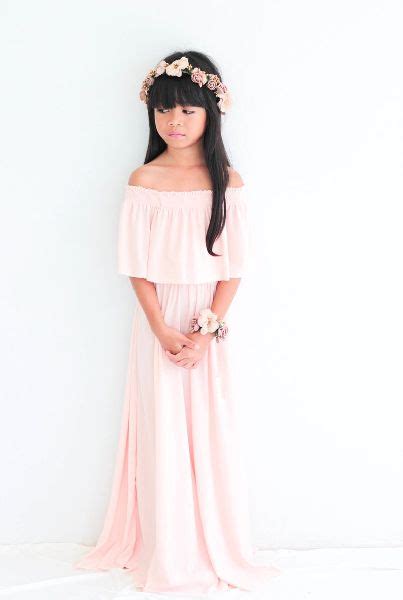 Nude Pink Shoulder Flower Gril Dress At Best Price In Jaipur ID