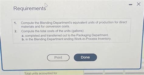 Data Table Requirements 1 Compute The Blending