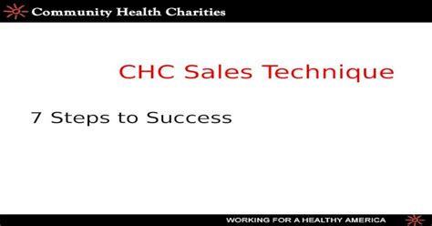 Ppt Chc Sales Technique 7 Steps To Success Seven Steps… 1 Pre Call