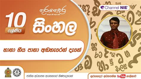හානා හීය පානා අඬහැරෙන් දැනේ 10 ශ්‍රේණිය සිංහල Youtube