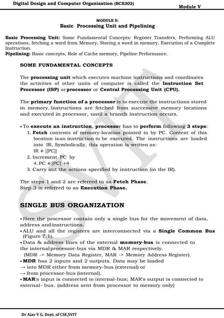 Bcs302 Ddco Basic Processing Unit Module 5 Vtu 2022 Scheme Ddco Pdf Pdf