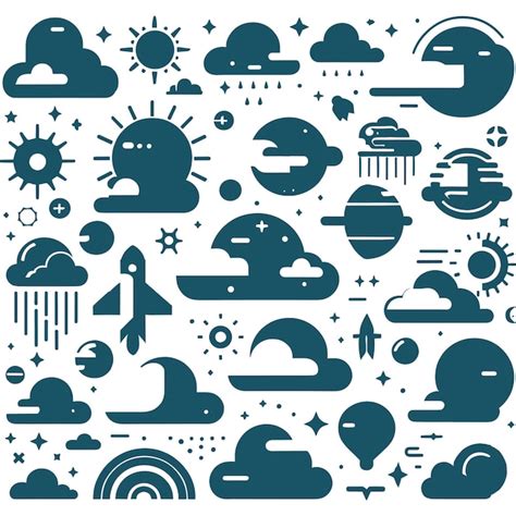 Premium Vector Flat Clouds Set Vector Stock Collection