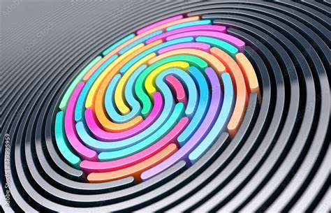 3d Render Abstract Background Of Stylized Fingerprint Of Smooth Lines
