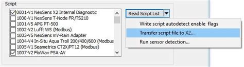 Configure Sensor Scripts Nexsens