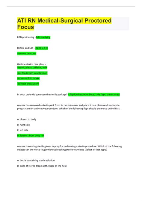 EGD Positioning Left Side Lying Before An EGD NPO Hr ATI RN Medical Surgical Stuvia US