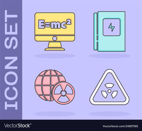 Set Triangle With Radiation Equation Solution Vector Image