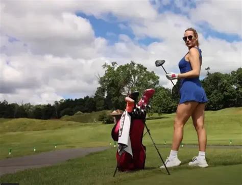 Paige Spiranac 31 Wore A Short Blue Dress And Almost Suffered A Wardrobe Malfunction As Her