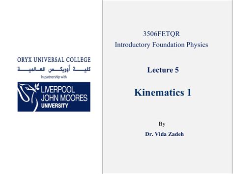 kinematics 1 physics lecture on motion