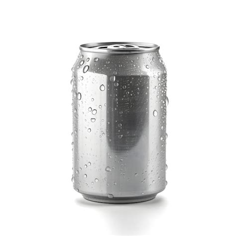 Una Lata Plateada De Refresco Con Gotas De Agua Foto Premium
