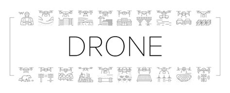 Premium Vector Drone Commercial Use Icons Set Vector