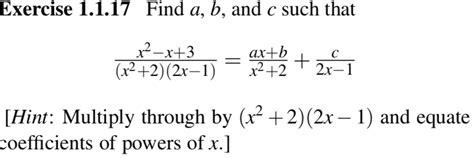 Solved Exercise 1117 Find A B And C Such That Hint