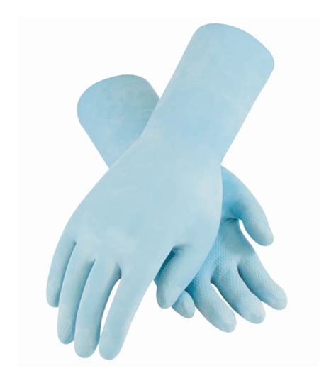 PIP Assurance 48 L185 Unsupported Latex Gloves Flock Lined Blue Size