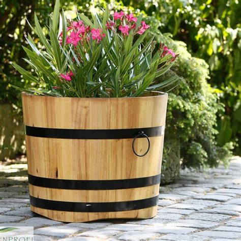 Fioriera A Botte In Legno Di Robinia Fioriera Idee Giardino Legno