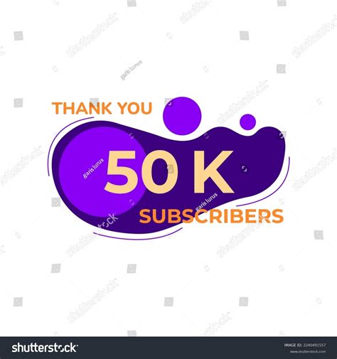 Thank You 50k Followers Celebration Template Stock Vector Royalty Free