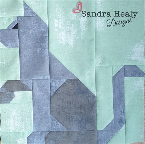Cat Quilt Block Pattern Machine Pieced Instant PDF Download Etsy