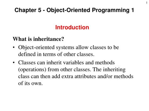 PPT Chapter 5 Object Oriented Programming 1 PowerPoint Presentation