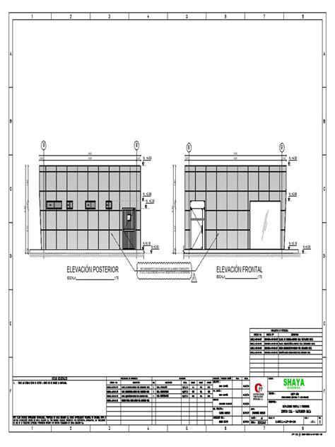 61gfc111 Acp 35 180 Elevaciones Frontal Y Posterior Edificio Ccma