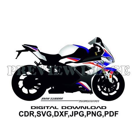 Bmw S1000rr Motorcycle Motorbike Vector Graphic Digital Artwork