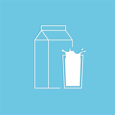 Premium Vector Outline Paper Packaging With Glass Of Milk White Logo