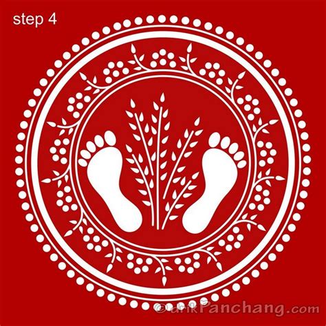 Lakshmi Pada Rangoli Lakshmi Feet Rangoli Design Rangoli Designs