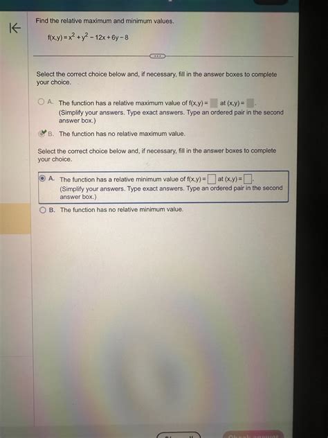 Solved Find The Relative Maximum And Minimum Values Chegg