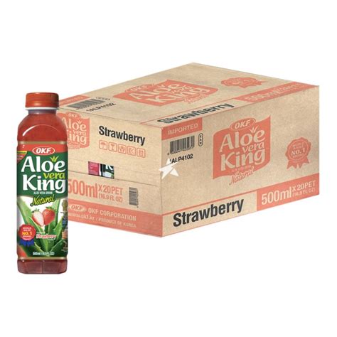 Buy Okf Aloe Vera King Drink Strawberry Flavour 500ml Box Of 20
