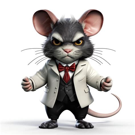 Premium Ai Image Illustration Angry Face Rat In Tuxedo
