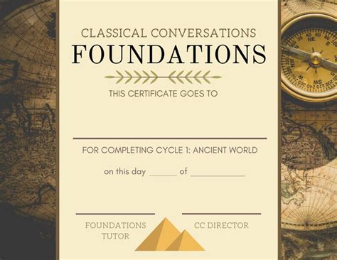 Classical Conversations Foundations Cycle 1 Certificate Of Completion