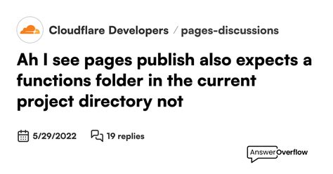 Ah I See `pages Publish` Also Expects A `functions` Folder In The