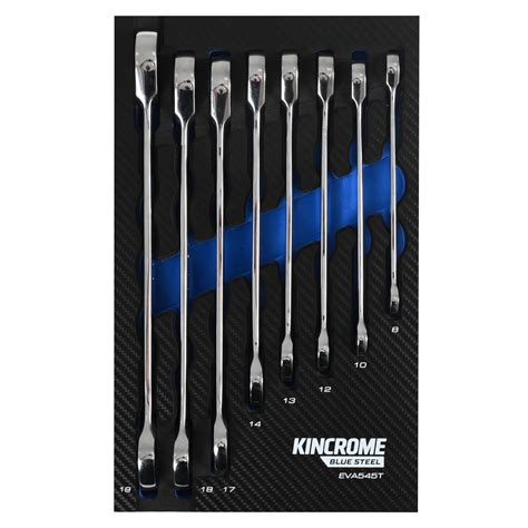 bluesteel® 8 piece single way gear spanners eva tray kincrome tools