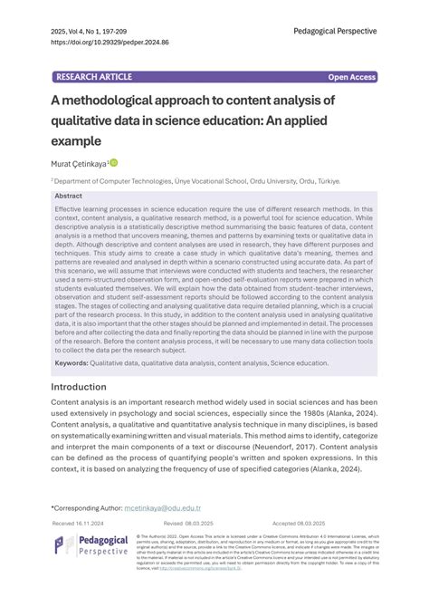Pdf A Methodological Approach To Content Analysis Of Qualitative Data