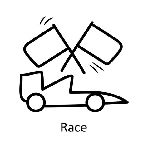Race Vector Outline Icon Design Illustration Olympic Symbol On White