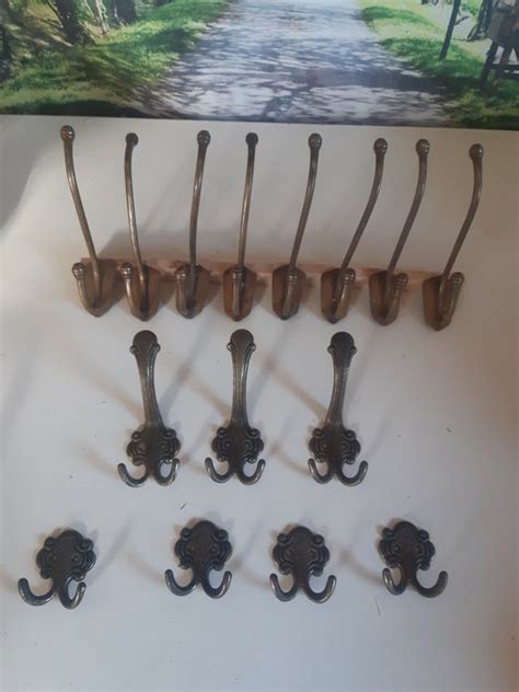 2 Sets Of Brass Coat Hooks Wall Hooks 15 Brass Catawiki