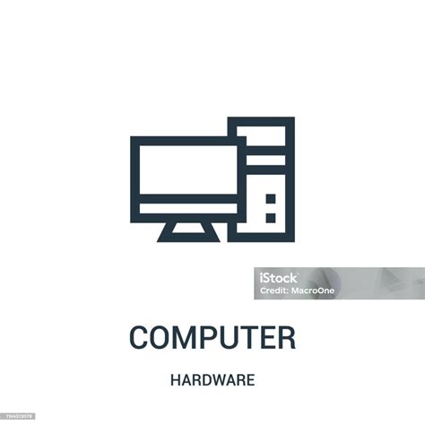 computer icon vector from hardware collection thin line computer