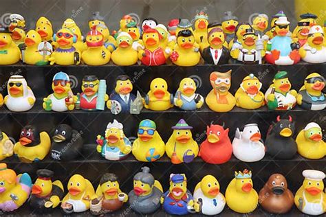 Variety Of Funny Rubber Ducks Such As As A Souvenir In Amsterdam