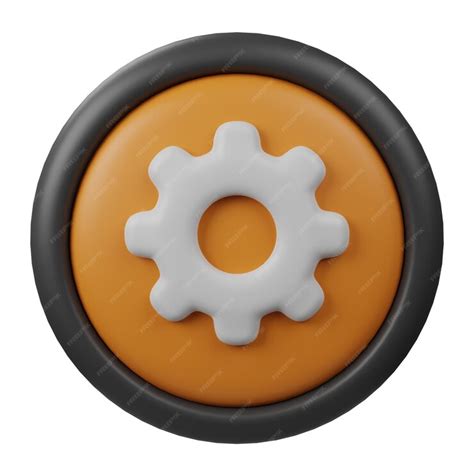 Premium Photo 3d Render Setting Button Icon With Orange Color And