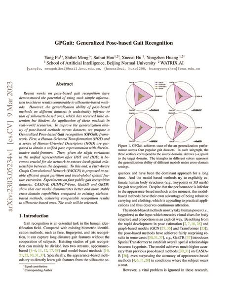 Gpgait Generalized Pose Based Gait Recognition Deepai