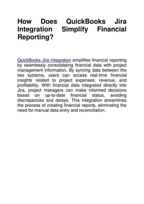 PPT How Does QuickBooks Jira Integration Simplify Financial Reporting PowerPoint Presentation