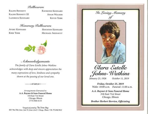 Clara E Johns Watkins Obituary Aa Rayner And Sons Funeral Homes