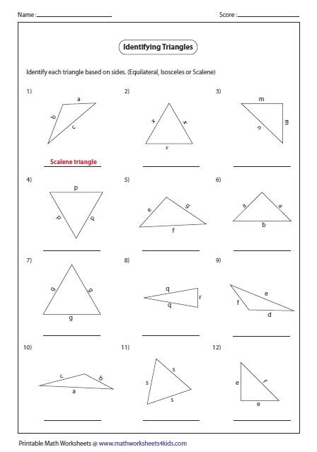 Isosceles Equilateral Triangle Worksheet