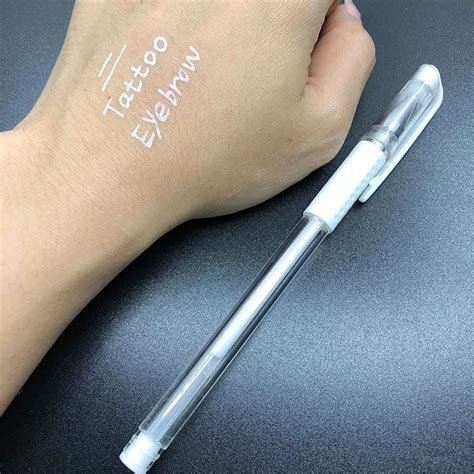 하얀 눈썹 마커 펜 문신 액세서리 마이크로블레이딩 문신 외과 피부 마커 펜 영구 메이크업 용품 10 개타투 액세사리
