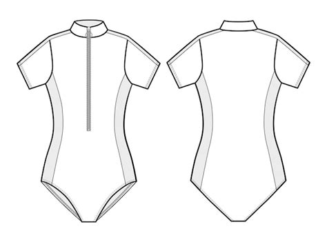 Dessin Technique De Mode De Combinaison à Manches Courtes Vecteur Premium
