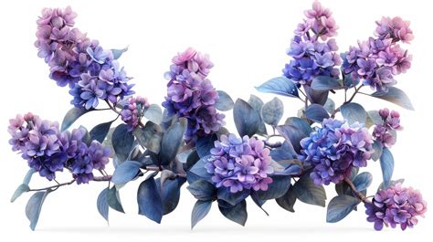 Purple Floral Arrangement With Lilacs And Leaves Premium Ai Generated